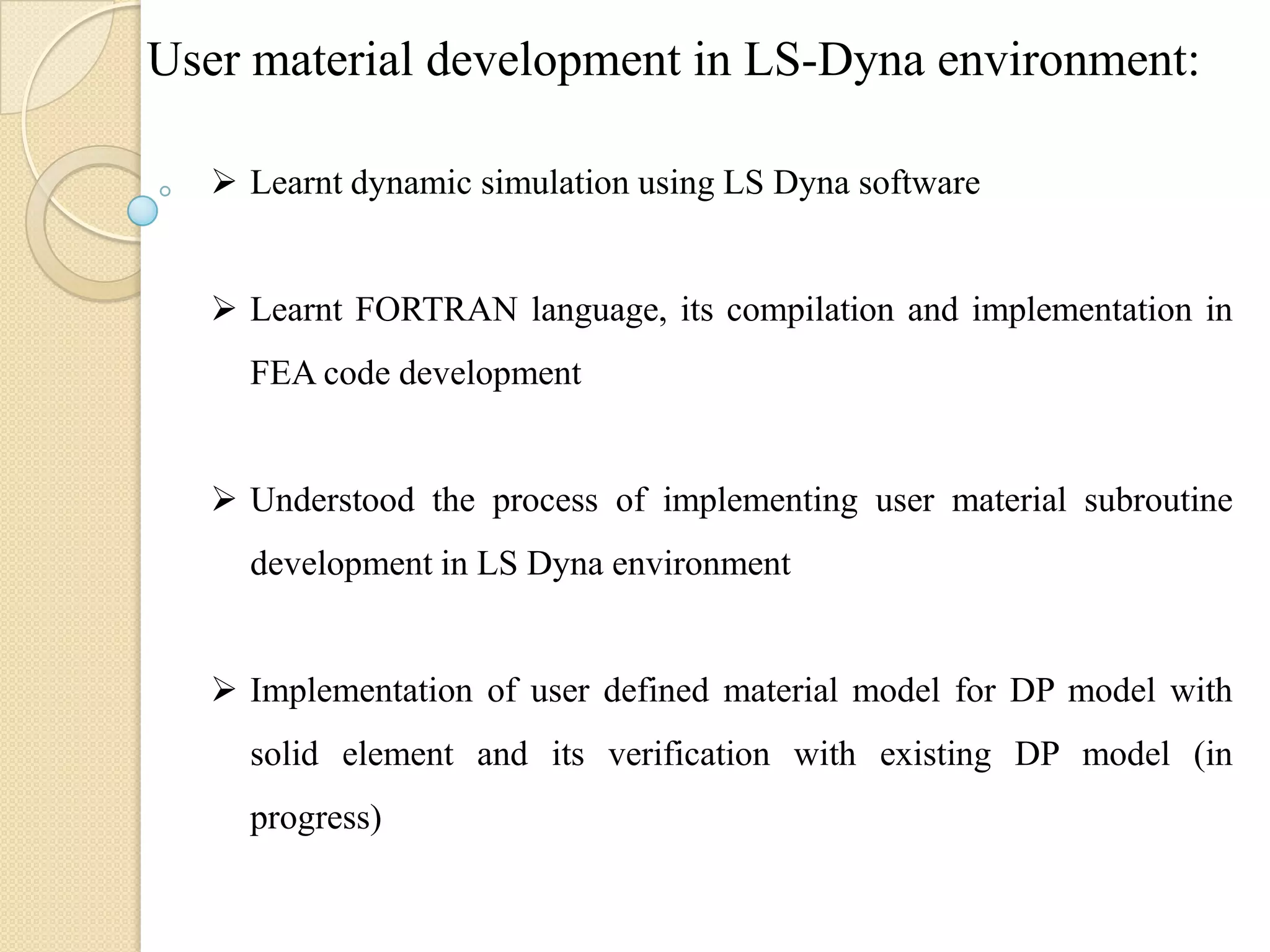 User material Development in LS Dyna | PPTX | Programming Languages | Computing