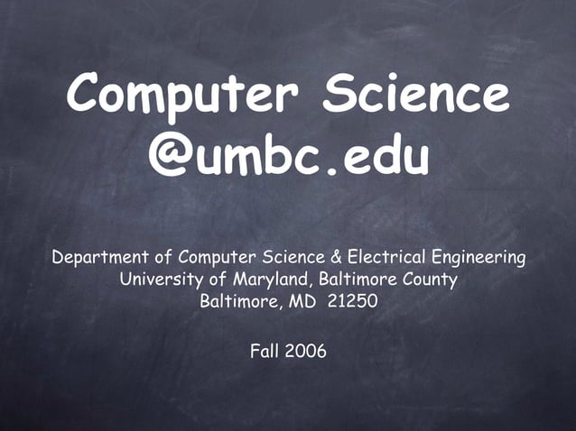 UMBC undergraduate computer science program | PPT
