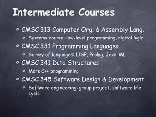 UMBC undergraduate computer science program | PPT
