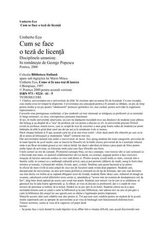 Umberto eco cum se face o teza de licenta | PDF