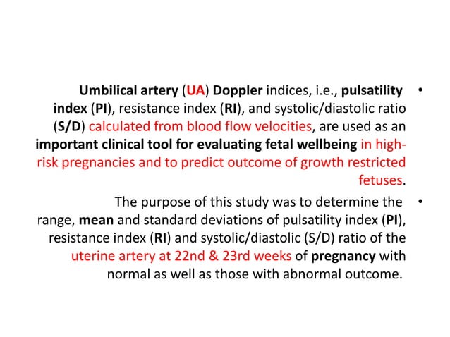 Umbilical artery doppler [1] | PPTX | Pregnancy | Reproductive Health
