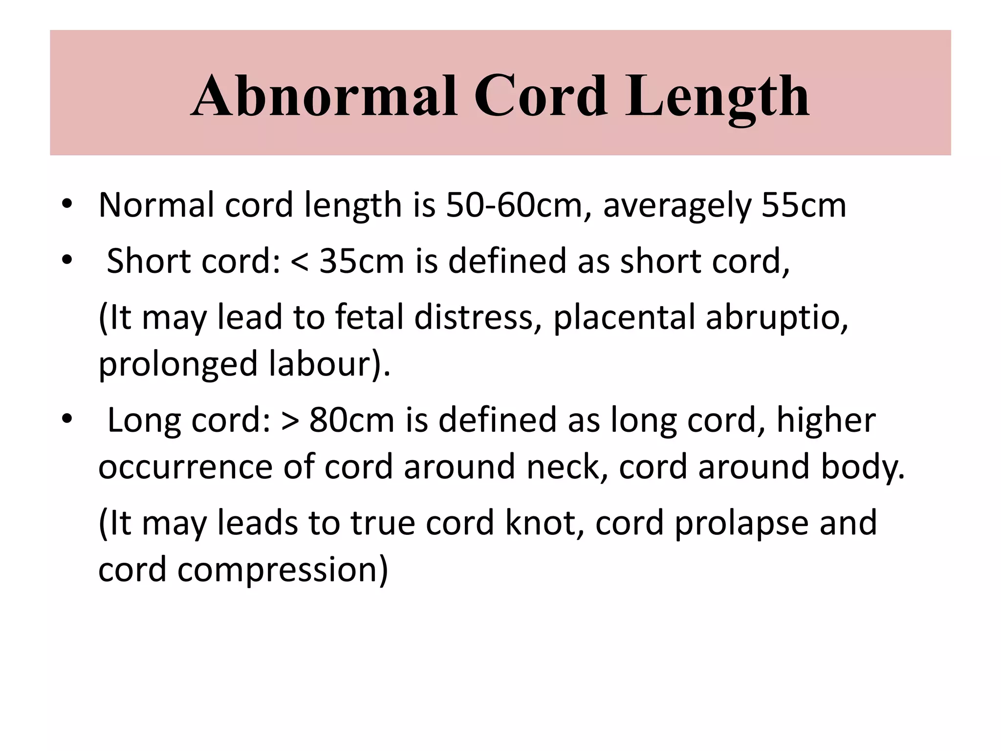 Umbilical cord and cord abnormalities | PPTX