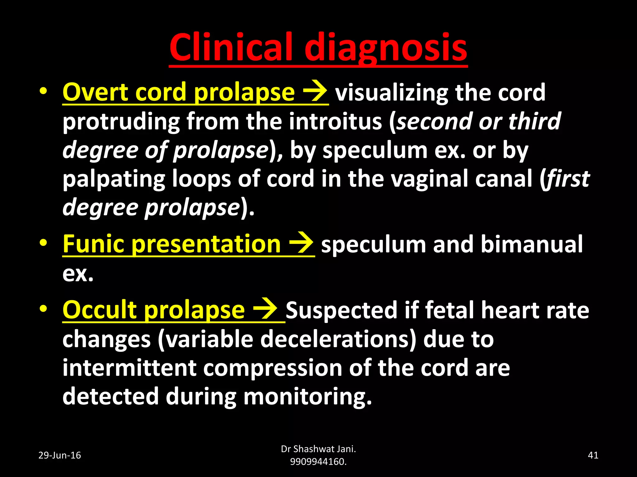 UMBILICAL CORD ABNORMALITIES & ITS OBSTETRIC OUTCOME BY DR SHASHWAT ...