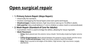 Umbilical Hernia: Causes, Diagnosis, and Surgical Repair Strategies | PPTX