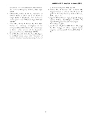 Umbilical hernia with extensive adhesion and evisceration in a bovine calf | PDF