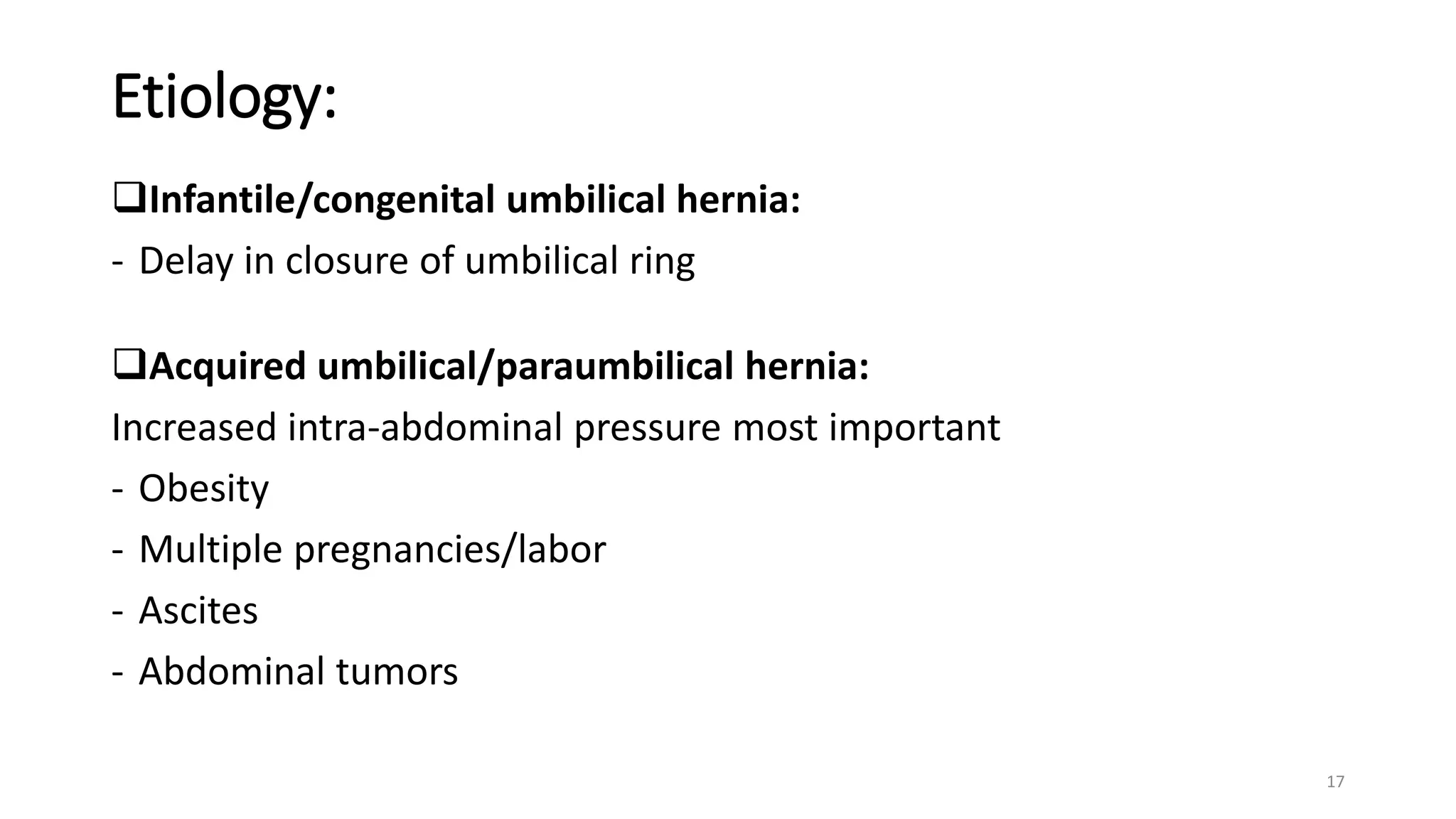 Umbilical Paraumbilical Hernia- Saral | PPTX