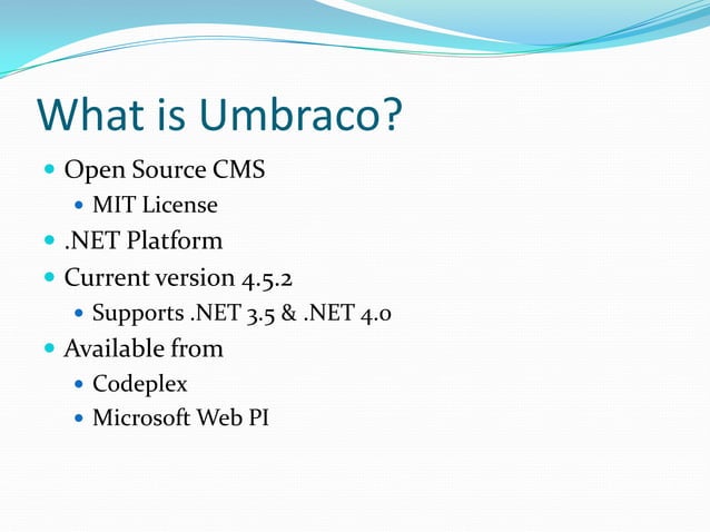 Umbraco in 10 minutes | PPTX | Web Development | Internet