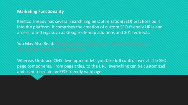 Umbraco vs Kentico | PPTX