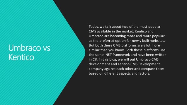 Umbraco vs Kentico | PPTX