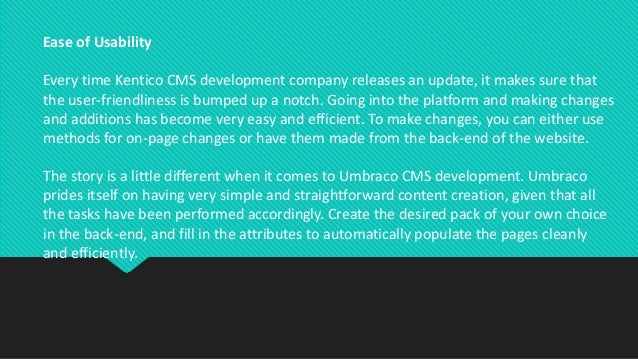 Umbraco vs Kentico | PPT