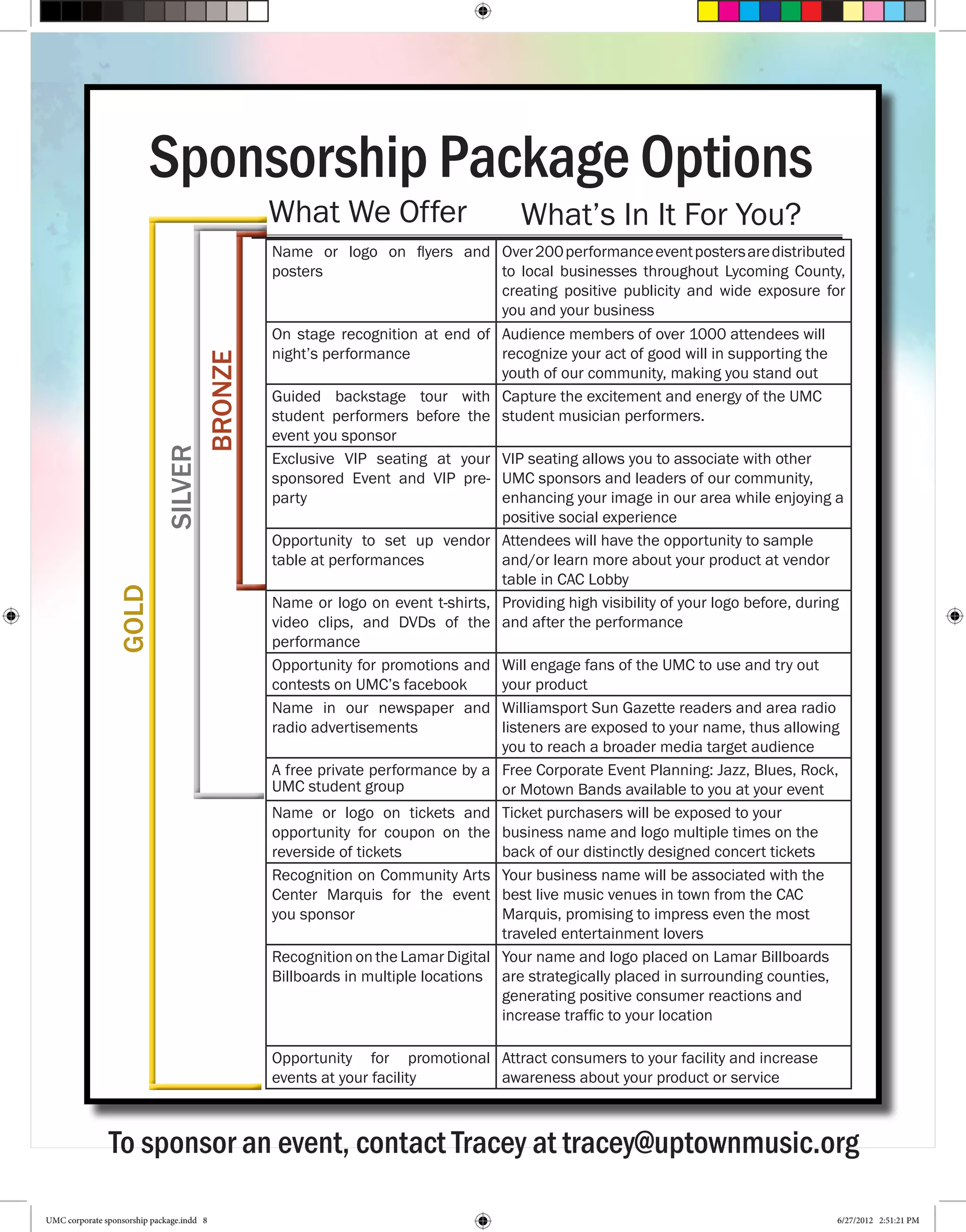 Umc corporate sponsorship package | PDF