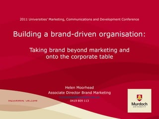 Umcd conference building a brand driven organisation | PDF