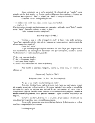 Um dos usos dos verbos auxiliares | PDF
