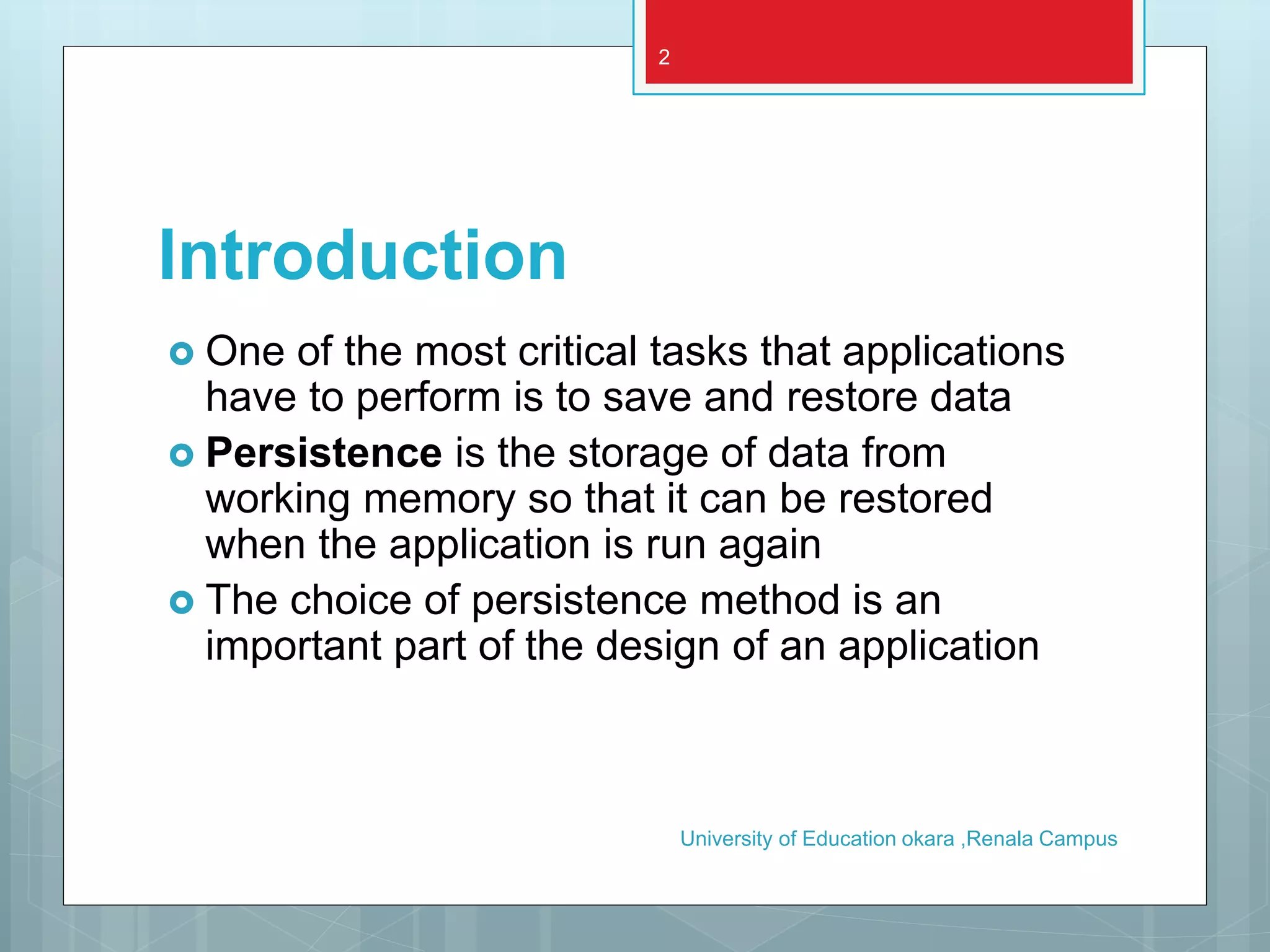 Data-Persistency | PPTX