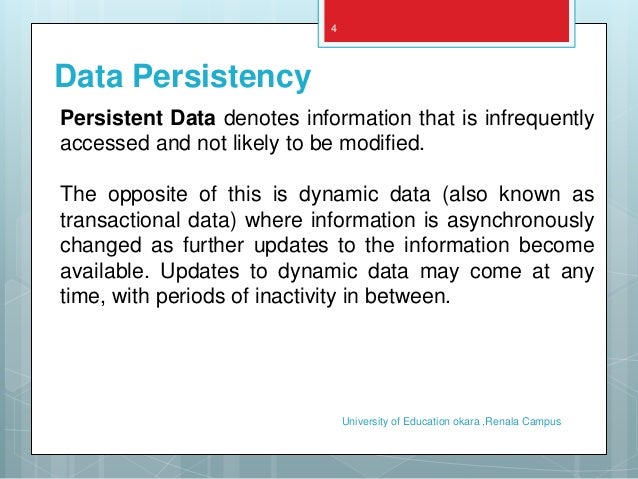 Data Persistency