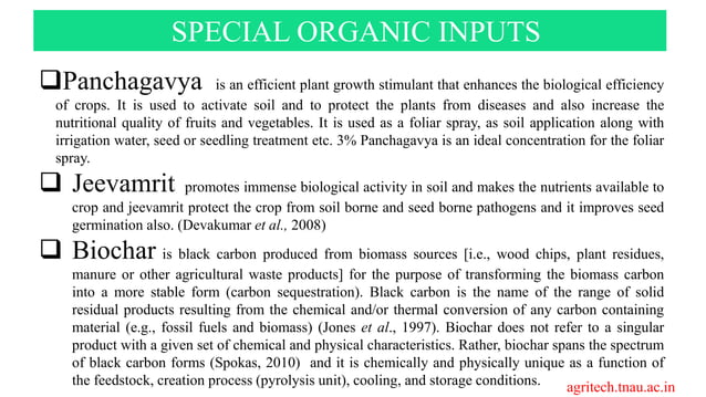 Role of organic inputs in maintaining soil health | PPTX