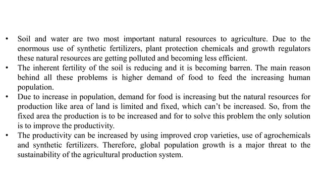 Role of organic inputs in maintaining soil health | PPTX