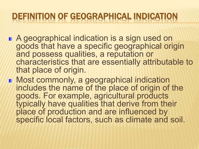 geographical indications | PPTX | Geography | Science