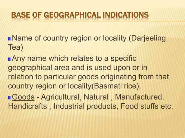 geographical indications | PPTX | Geography | Science