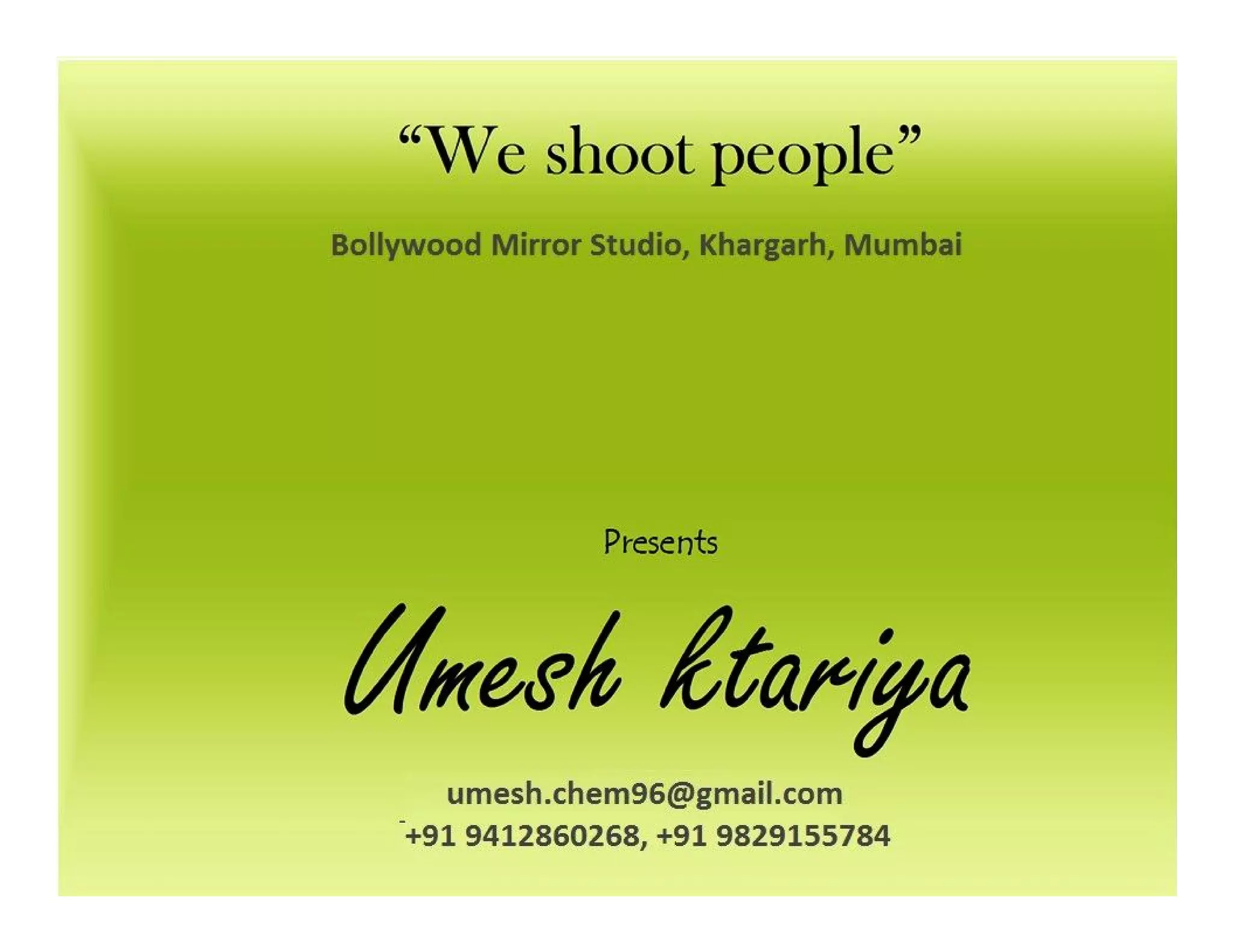 Portfolio - Umesh Katariya Bollywood Actor | PPT