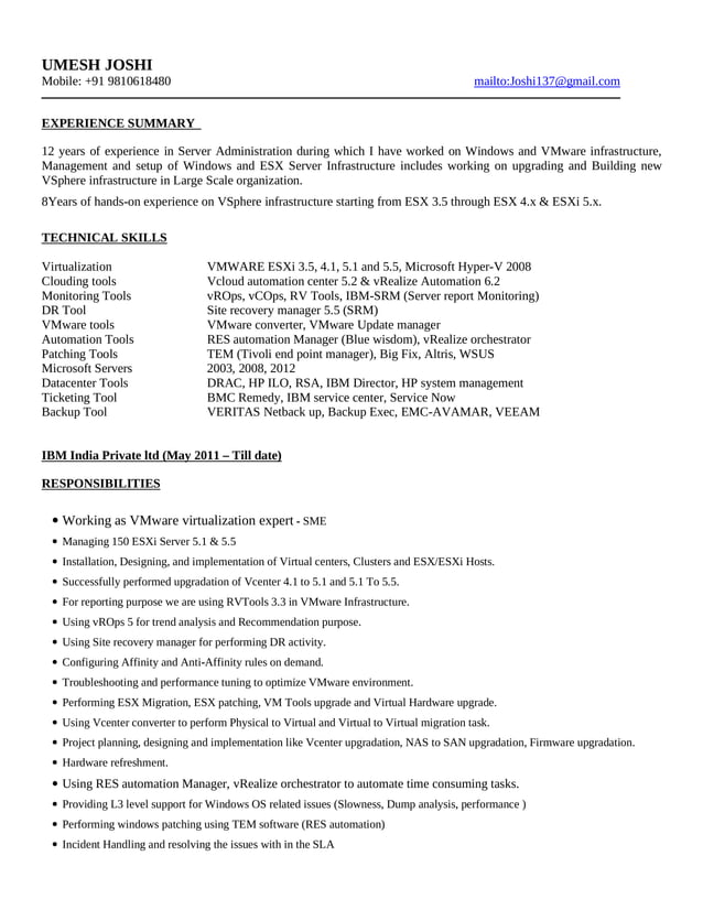 Umesh resume | PDF