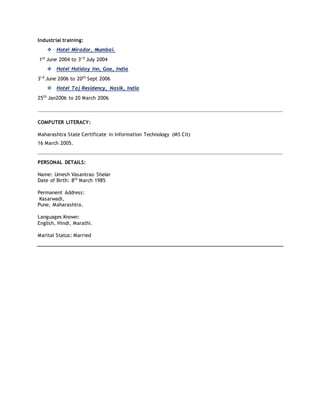 Umesh resume | PDF