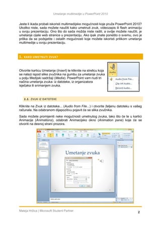 Umetanje multimedije u PowerPoint 2010 | PDF