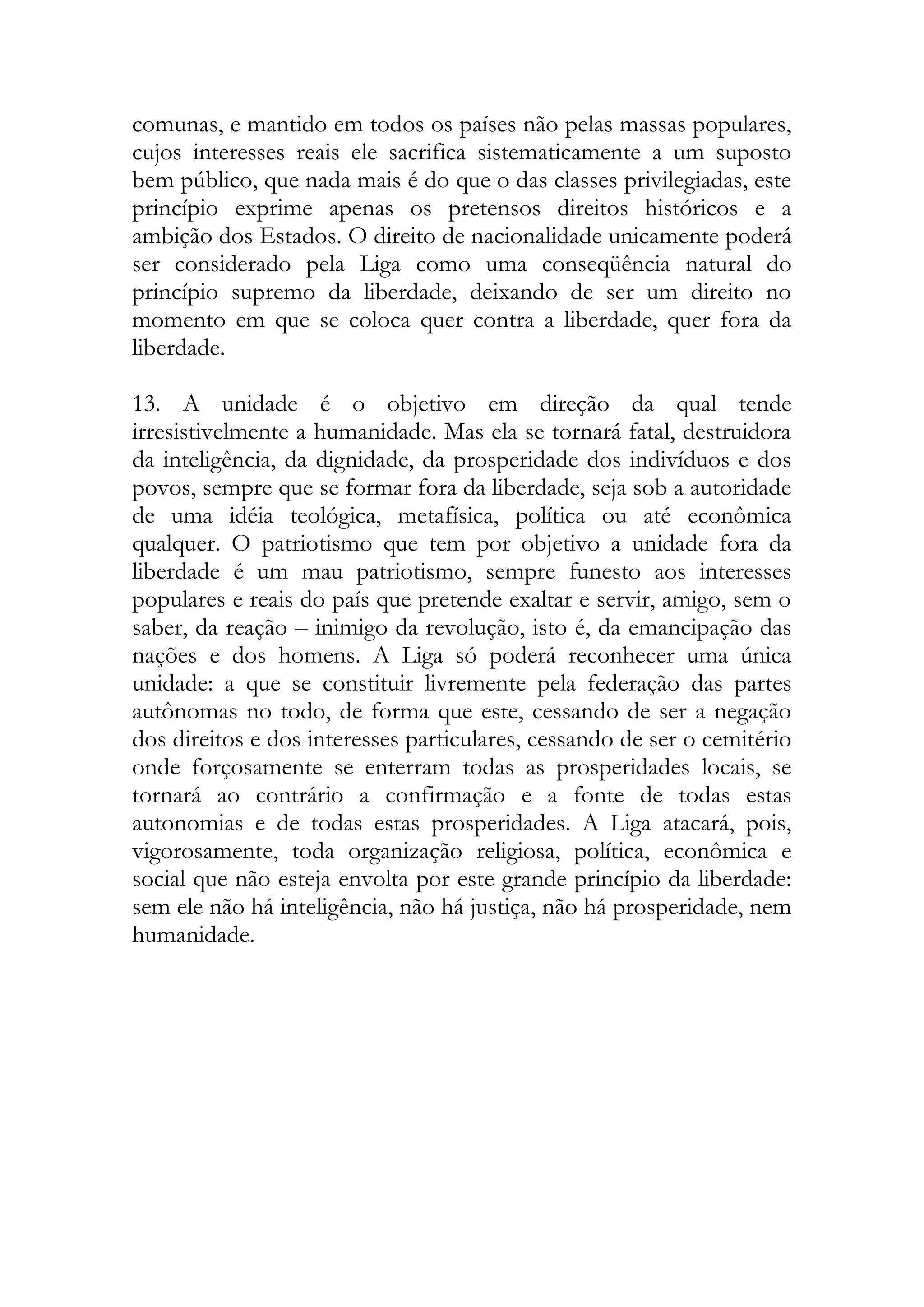 Um Federalismo Anarquista - Mikhail Bakunin | PDF