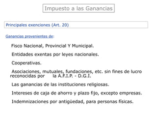 Derecho Financiero Argentino Ley De Impuesto A Las Ganancias Ppt