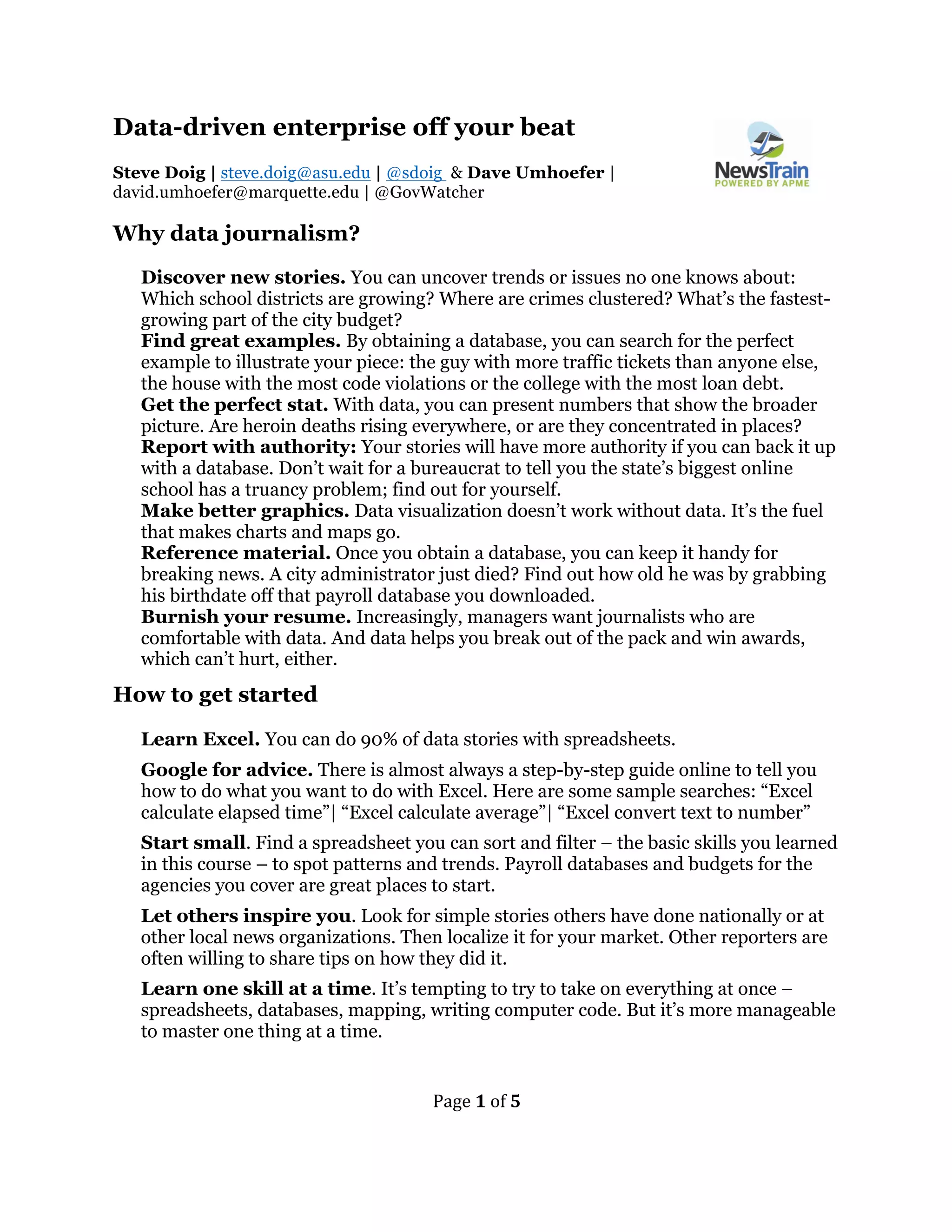 Umhoefer: Data-driven enterprise - handout | PDF