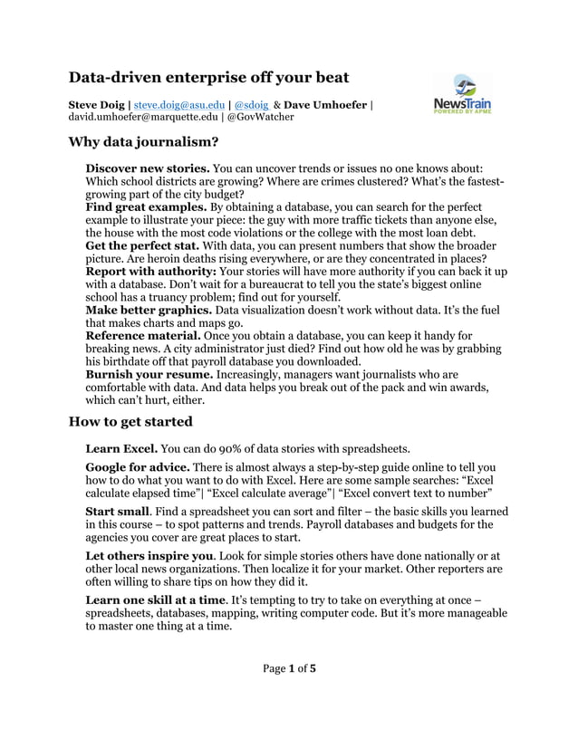 Umhoefer: Data-driven enterprise - handout | PDF