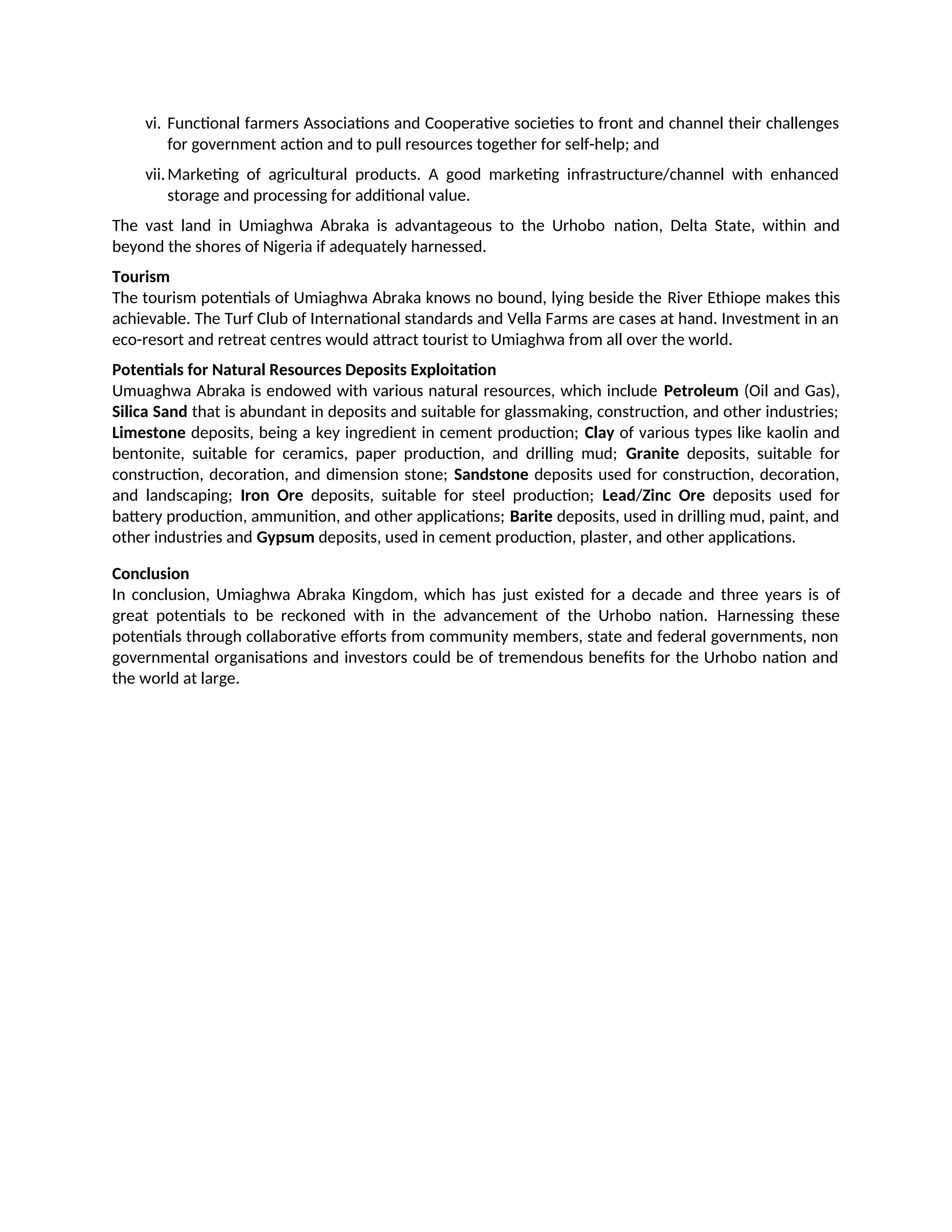 UMIAGHWA ABRAKA ORIGIN IN ETHIOPE EAST LGA OF DELTA STATE | DOC