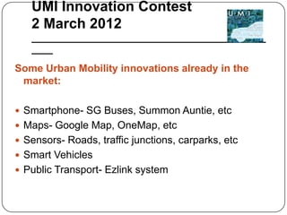 UMI Innovation Contest | PPT