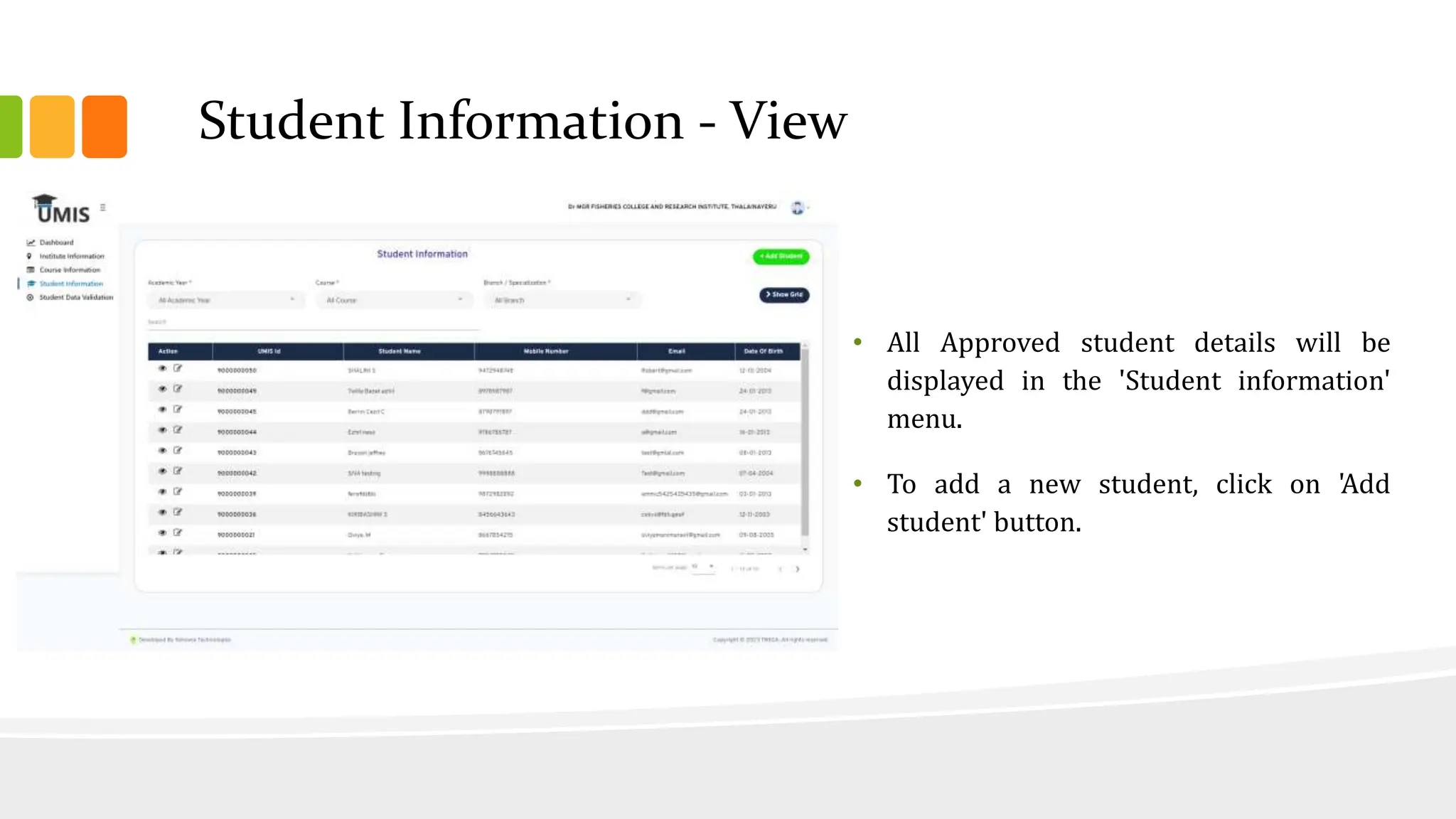 UMIS Manual_V3_23.06.2023-1 PPT FOR COLLEGE STUDENTS | PPTX