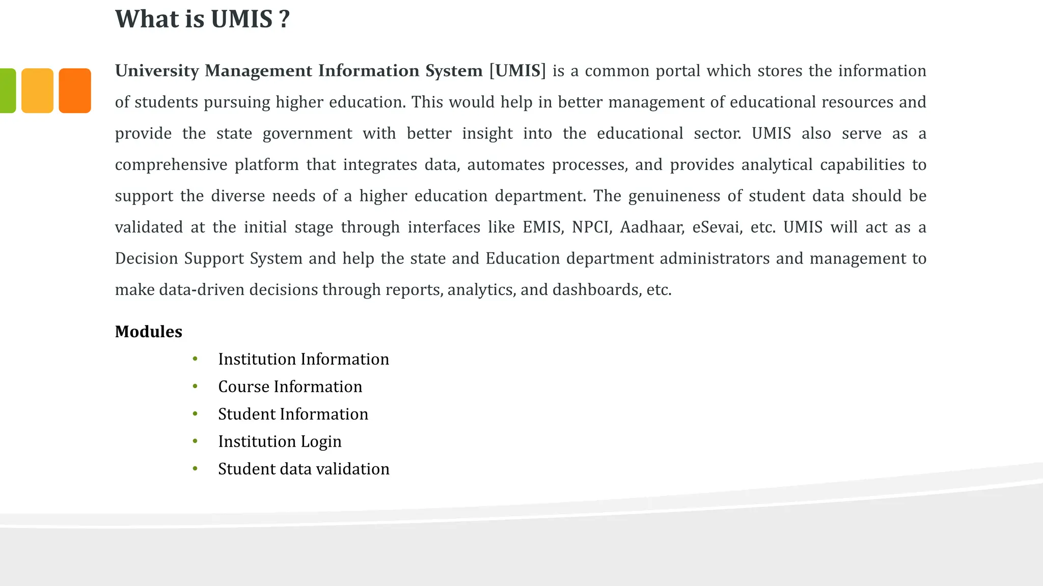 UMIS Manual_V3_23.06.2023-1 PPT FOR COLLEGE STUDENTS | PPTX