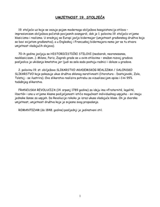 Umjetnost 19 st cijela skripta | PDF