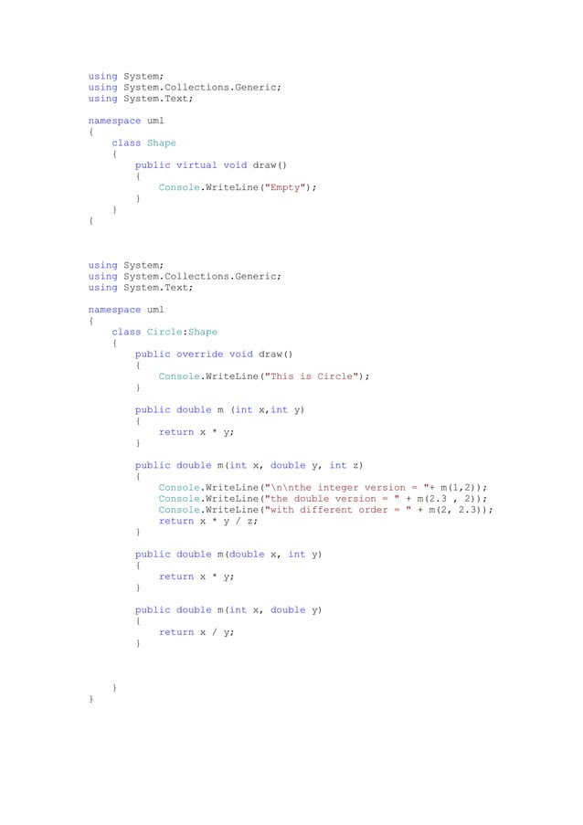 C# example (Polymorphesim) | PDF