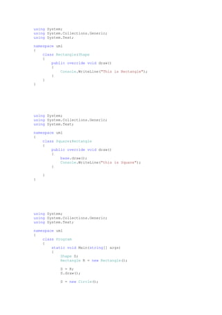 C# example (Polymorphesim) | DOC