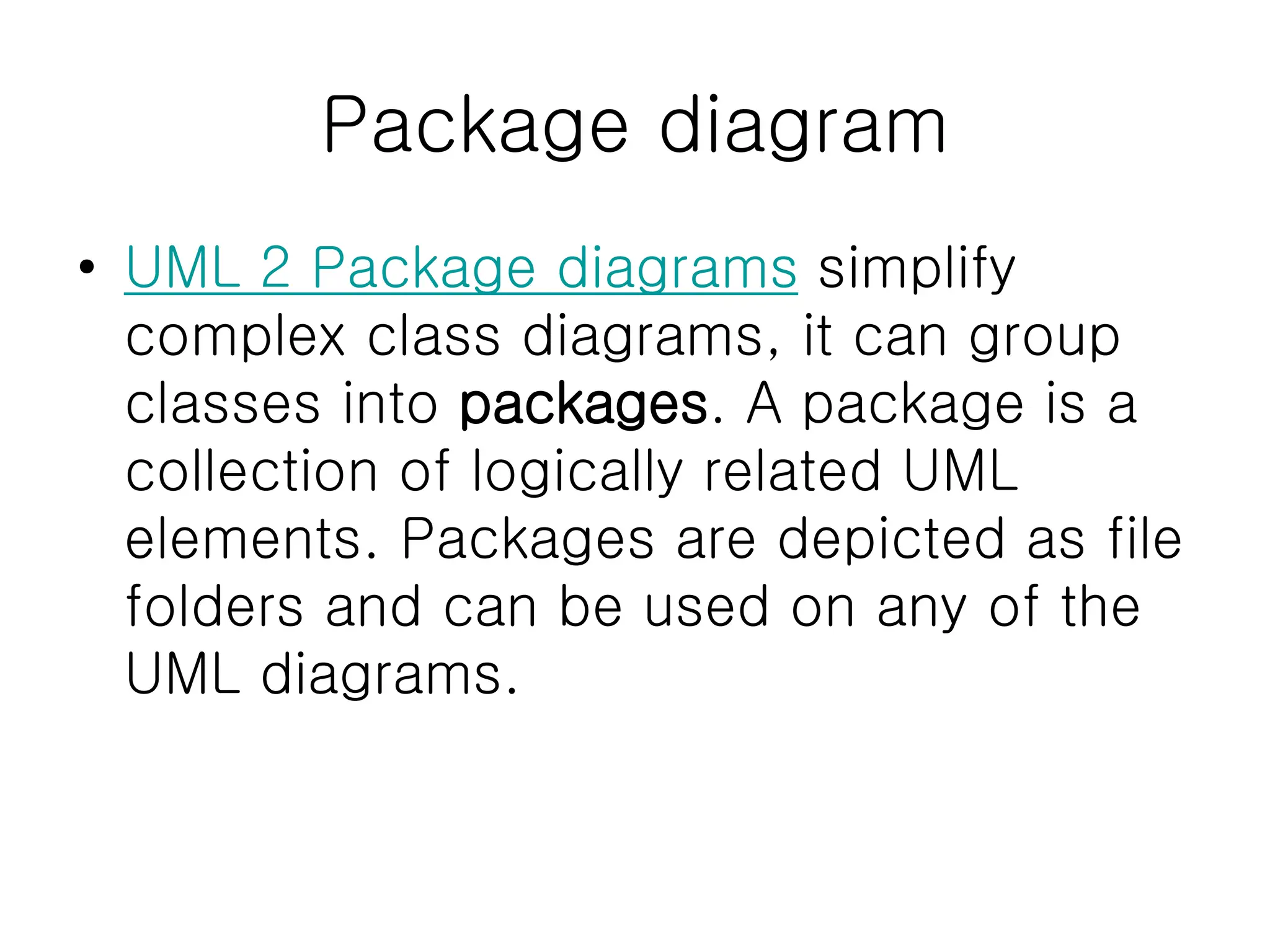 Class diagrams are a type of UML (Unified Modeling Language) diagram ...