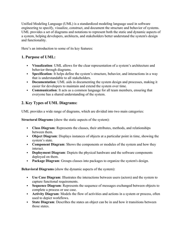 Introduction of UML and Object oriented analysis and design models | PDF