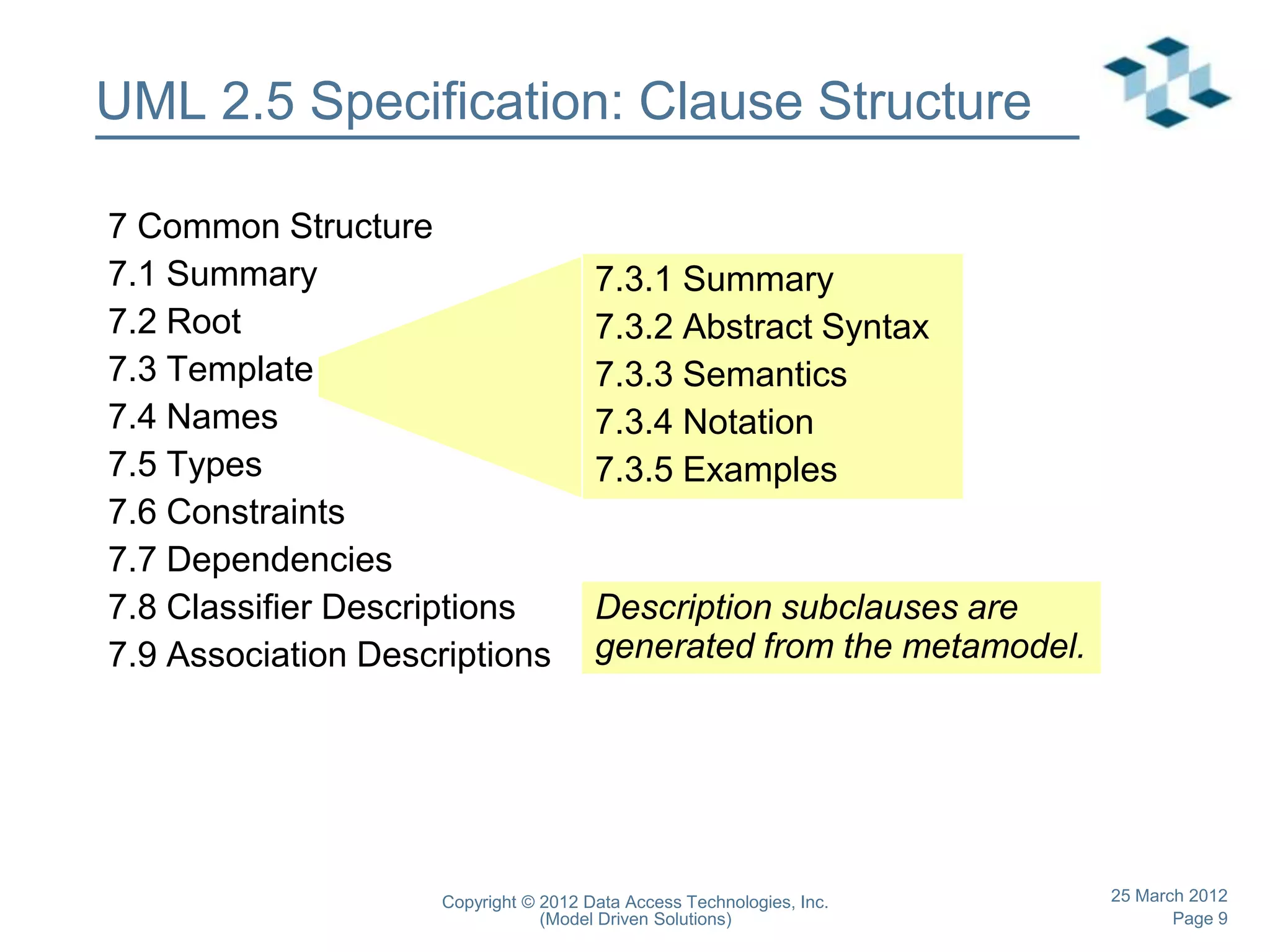 UML 2.5: Specification Simplification | PPT