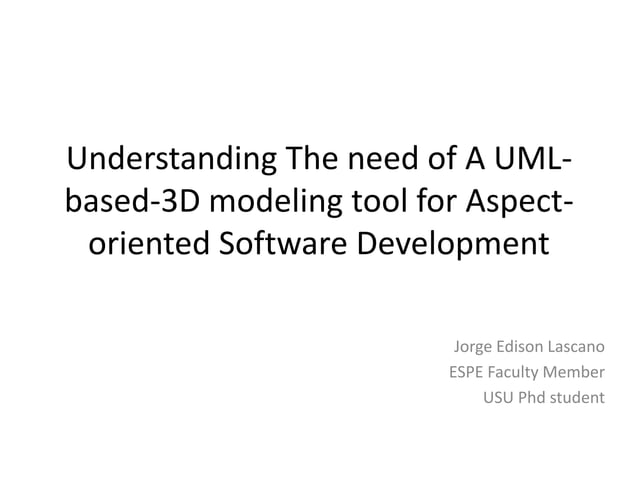 UML for Aspect Oriented Design | PPTX