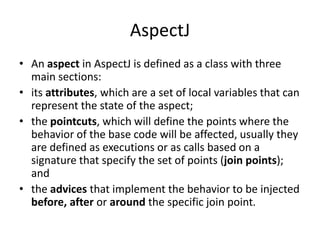 UML for Aspect Oriented Design | PPTX