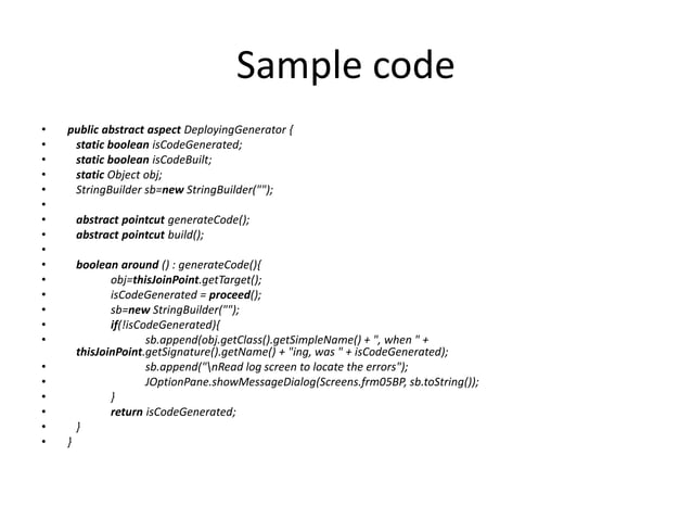 UML for Aspect Oriented Design | PPTX