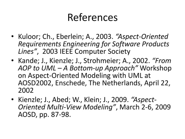 UML for Aspect Oriented Design | PPTX