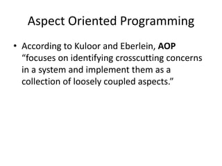 UML for Aspect Oriented Design | PPTX