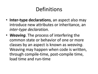 UML for Aspect Oriented Design | PPTX