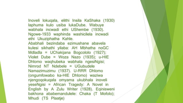 Umlando wemibhalo yesi zulu | PPTX | World/International Music | Music