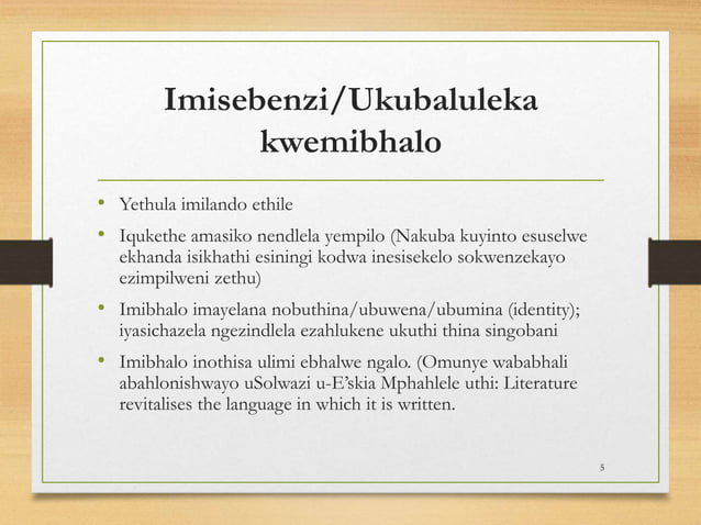 Umlando wemibhalo yesi zulu(1) | PPTX