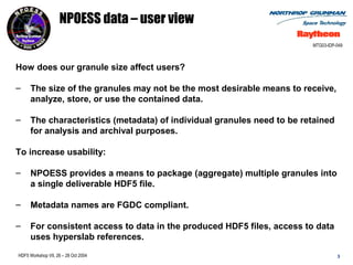 UML Representation of NPOESS Data Products in HDF5 | PPT